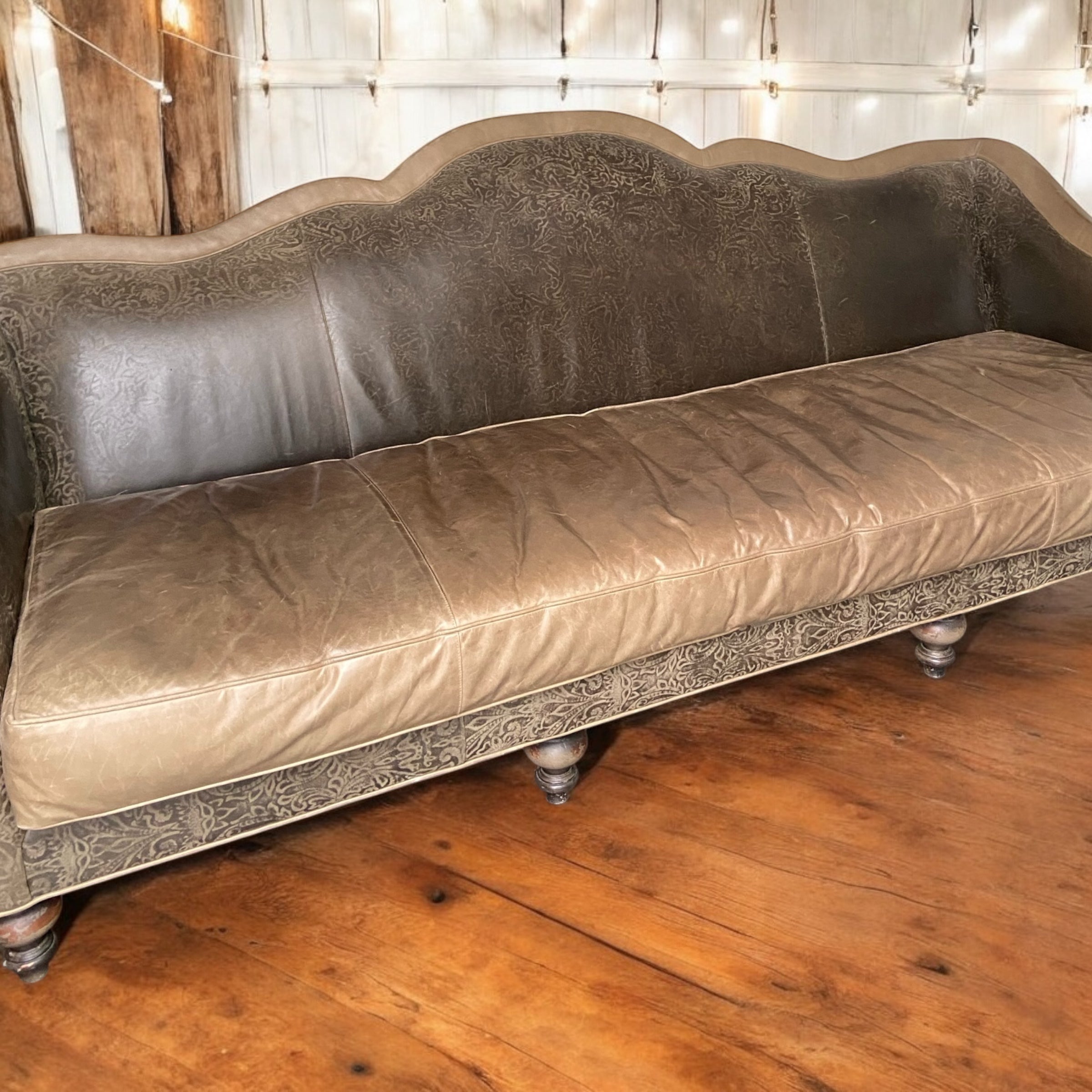 "Goldie" Old Hickory Tannery Bench Sofa & Matching Chair | cattlehouse